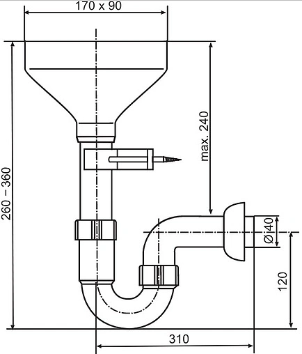 Сифон разрыв струи Sanit 31.303.00..0000 купить в Екатеринбурге ...